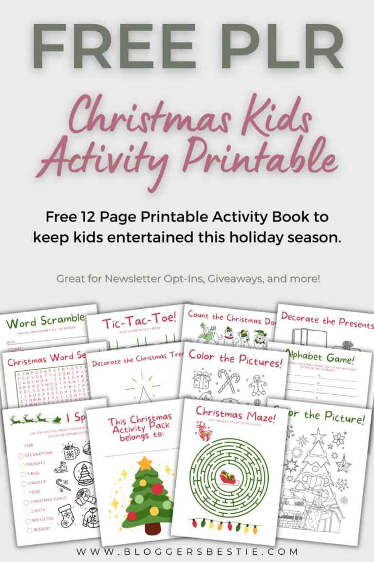 Free PLR: Kids Christmas Activity Book Printable | Blogger's Bestie